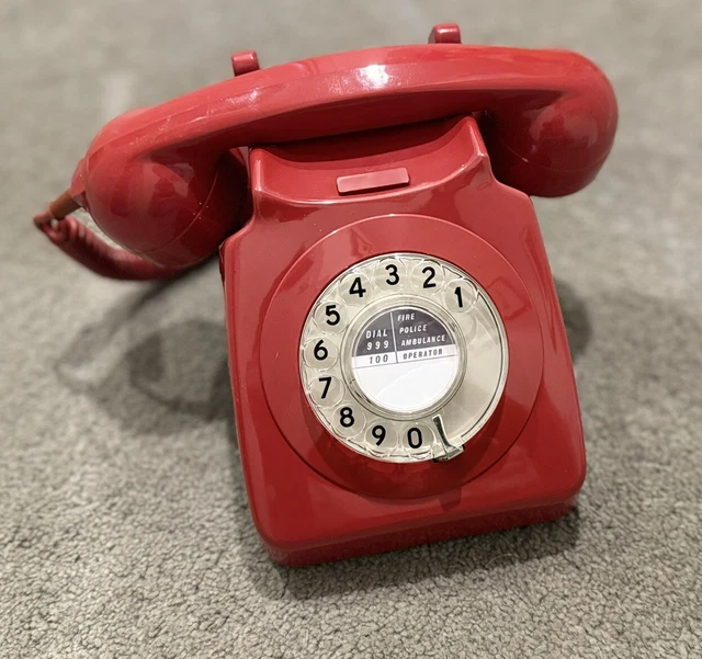 VINTAGE LACQUER RED GPO 746 Rotary Dial Telephone - Classic British ...