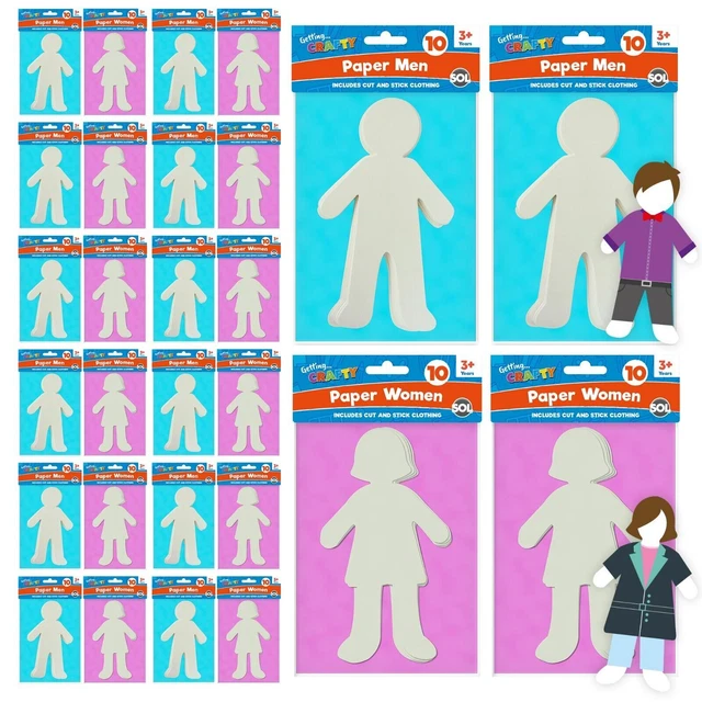 480 PAPER PEOPLE Cut Outs for Kids Arts Crafts 240 Boy 240 Girl Cut Out ...
