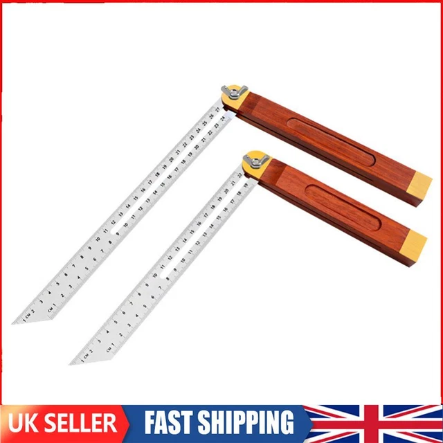 WOODEN MARKING ANGLE Rulers Gauges Sliding T-Bevel Level Measuring ...