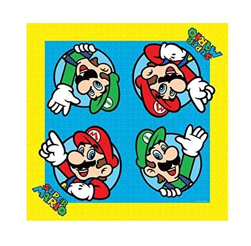 NINTENDO SUPER MARIO Bros Pack of 16 Party Napkins (33 cm x 33 cm) 2 ...