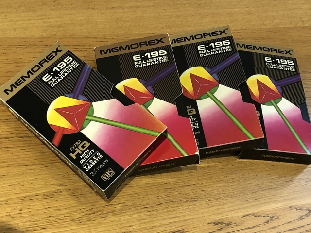 BUNDLE OF 4 Memorex E-195 VHS Video Tape 3 1/4 Hour VHS Tapes Used Re ...