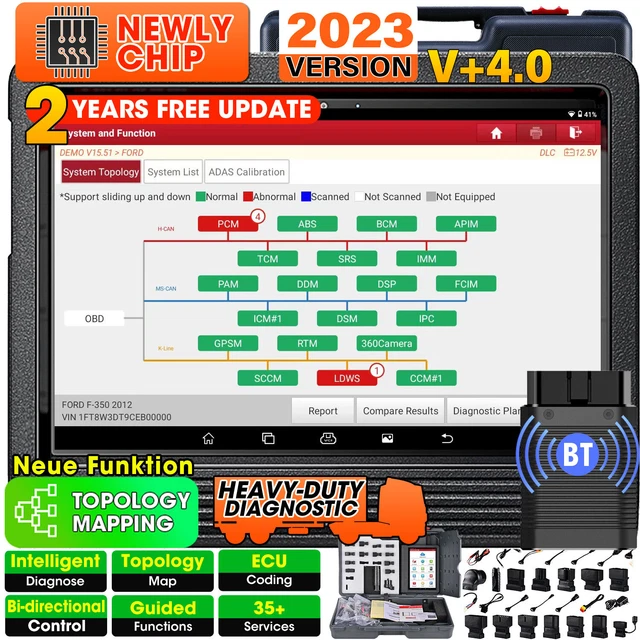 2024 LAUNCH X431 V+ Pro 4.0 OBD2 Valise Diagnostic Auto Tous Systèmes ...