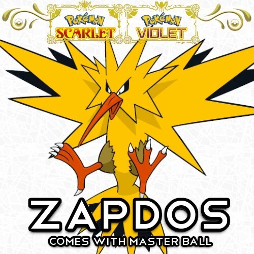 SHINY ZAPDOS KANTO Legendary Bird 6IV Pokemon From Home Scarlet Violet ...