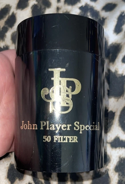 VINTAGE JOHN PLAYER Special Cigarette Tub Cylinder JPS Black 50 Plastic ...