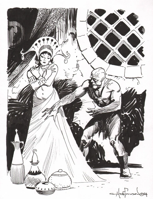 CAPTIVE PRINCESS & UNDERLING! Original Ink Art from MIKE HOFFMAN! $64. ...