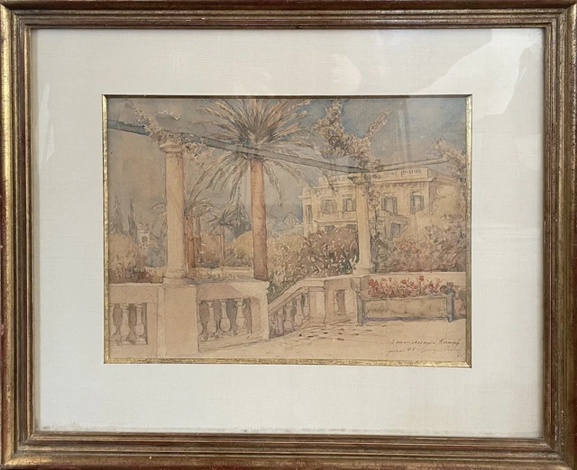 TABLEAU PEINTURE ANCIENNE aquarelle sud de la France février 48 EUR 350,00 - PicClick FR