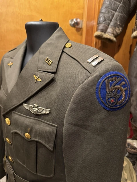 ORIGINAL WWII NAMED USAAF Senior Pilot Uniform 5th AF Bullion Captain £ ...