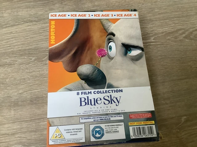 BLUE SKY STUDIOS X8 Films Ice Age 1,2,3,4 Rio,Robots ,Horton Hears A ...