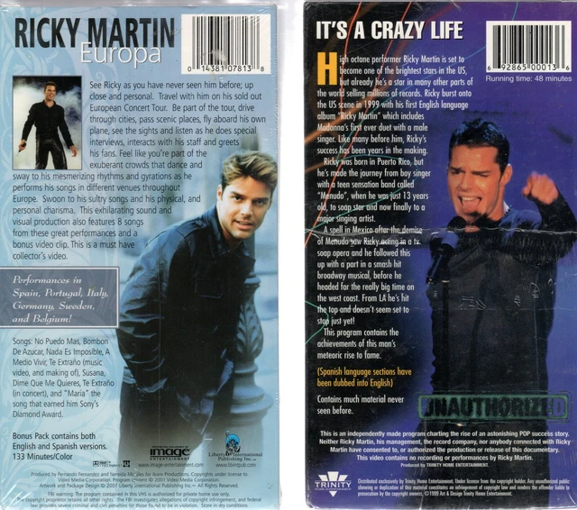 TWO VHS RICKY Martin European Concert Europa Tour Performances Footage ...