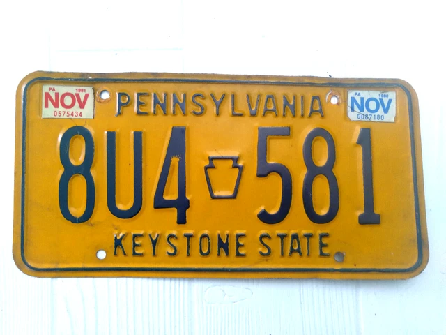 ANTIQUE 1970'S PENNSYLVANIA AUTOMOBILE LICENSE PLATE 8U4-581 $18.58 ...