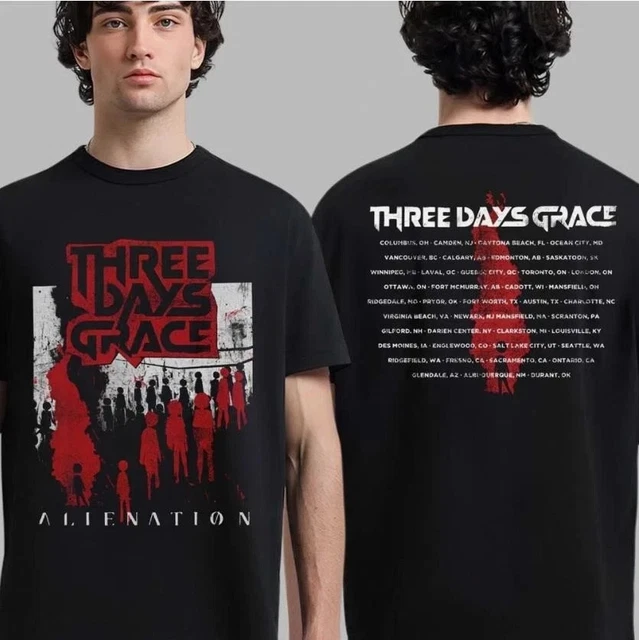 THREE DAYS GRACE Alienation 2025 Tour Merch Two Sided T-Shirt $32.23 ...