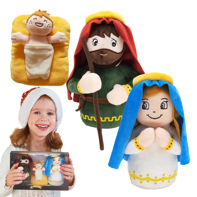 SOFT HOLY FAMILY Plush Doll Joseph, Mary, Baby Jesus Doll Xmas ...