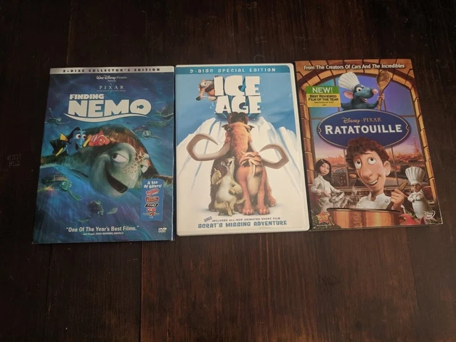 4 Family Movie DVD Lot Finding Nemo Ice Age King Fu Panda Horton Disney ...