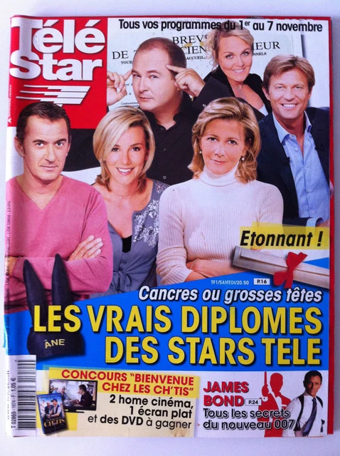 TELE STAR DU 27/10/2008; Les secret de James Bond/ Diplomes des stars ...
