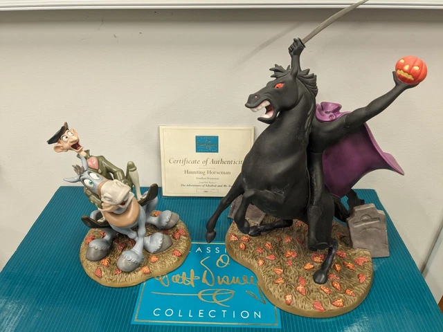 DISNEY WDCC ICHABOD "Terrified Teacher" & Headless "Haunting Horseman ...