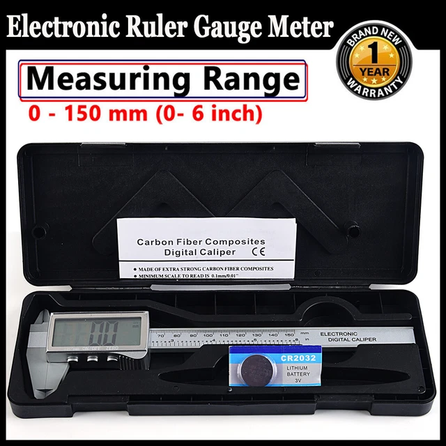 DIGITAL CALIPER 6& 150mm Micrometer LCD Gauge Vernier Electronic ...
