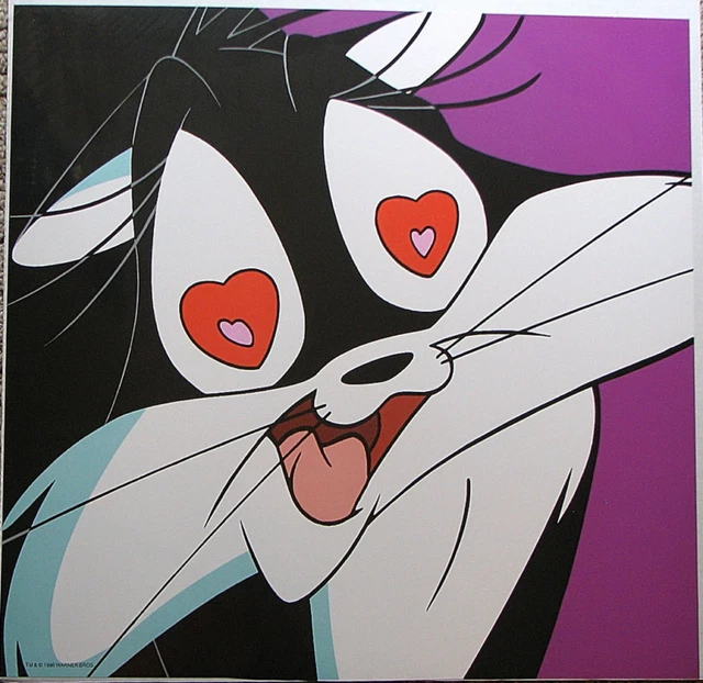 PEPE LE PEW Girlfriend PENELOPE SQUARE FACE PRINT WB 1996 Looney Tunes ...