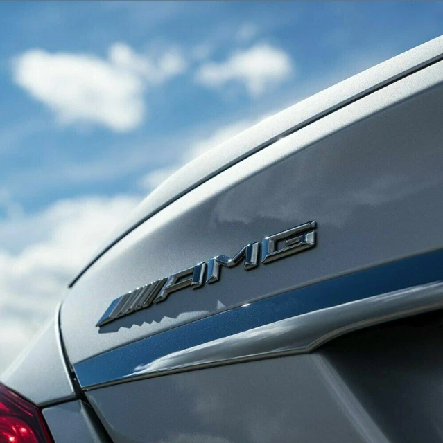 CHROME AMG EMBLEM Badge Rear Trunk Decal For Benz A B C E S CL SL ML ...