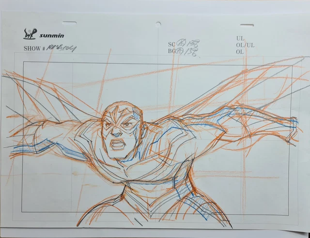 MARVEL AVENGERS ASSEMBLE Production Animation Cel Drawing: Falcon ...