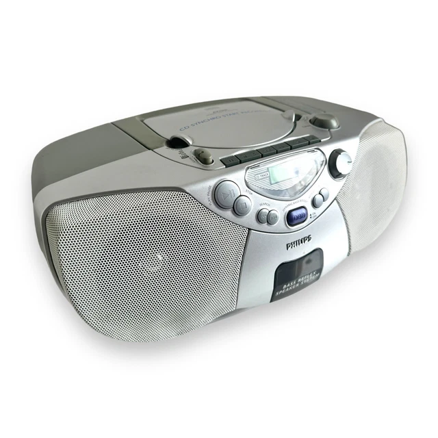 PHILIPS AZ1008 CD/RADIO FM/MW/enregistreur cassette vintage rétro ...