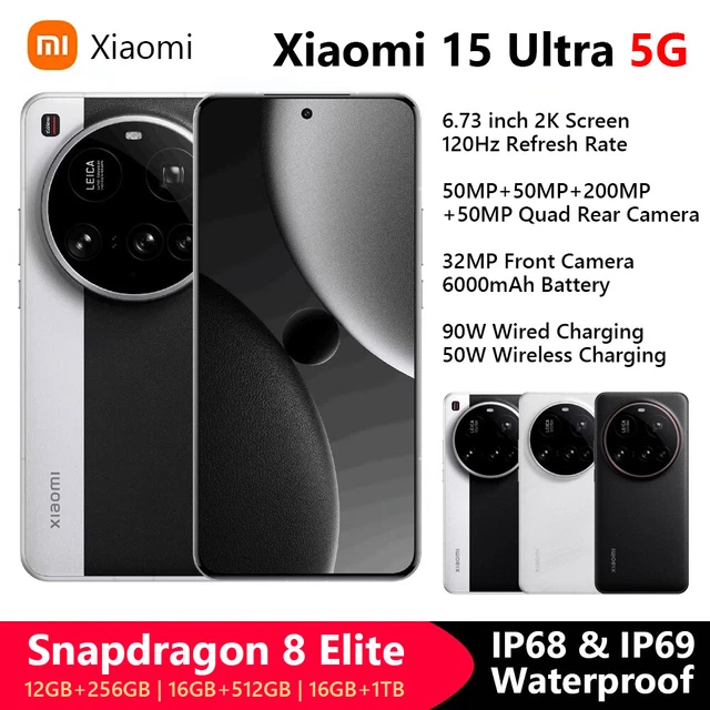 ORIGINAL XIAOMI 15 Ultra 5G Snapdragon 8 Elite 6.73 inch 200MP Quad Camera IP69 £844.86 ...