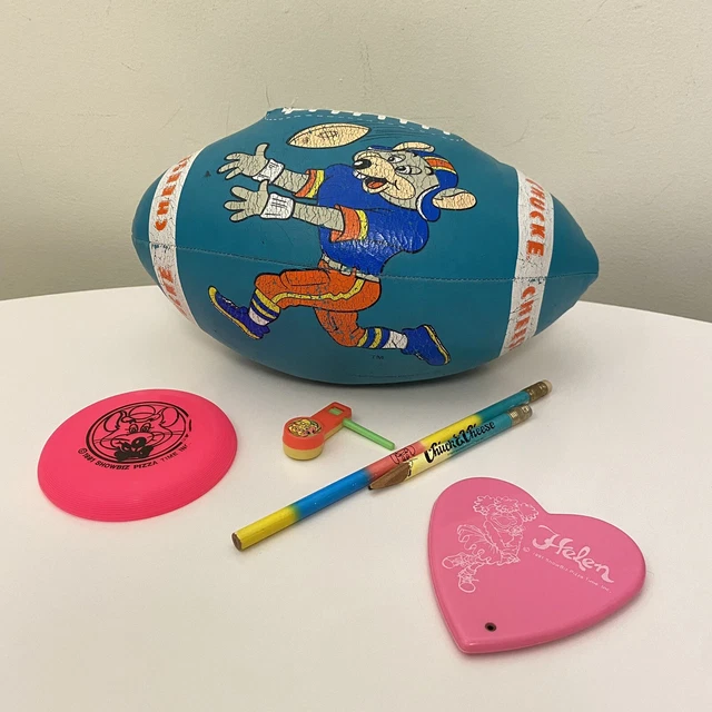 VINTAGE CHUCK E Cheese Lot Mini Frisbee Helen Henny Mirror Football ...