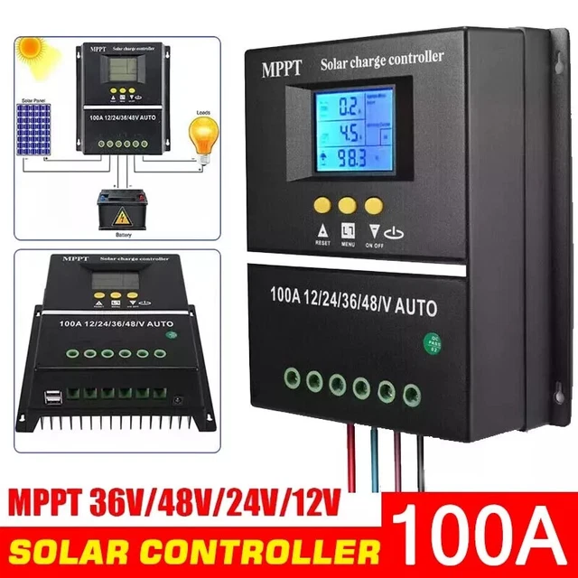 4000W 100A MPPT Solar Charge Controller 12V/24V/36V/48V Battery PV Regulator USB £24.98 ...