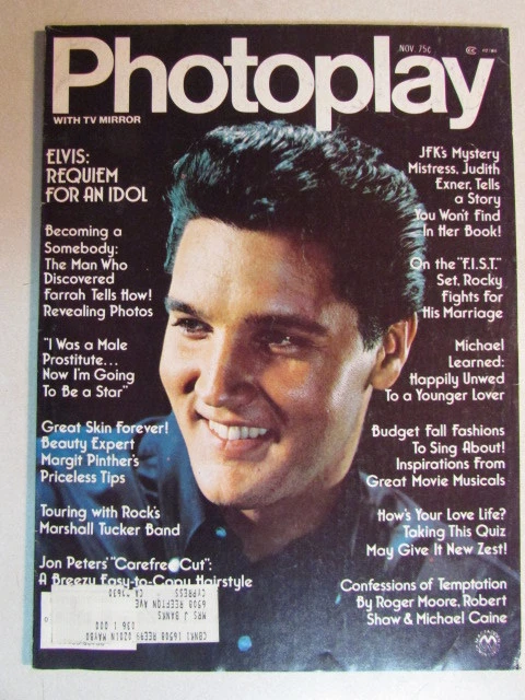 PHOTOPLAY MAGAZINE NOVEMBER 1977 Elvis Presley Farrah Stallone Marshall ...