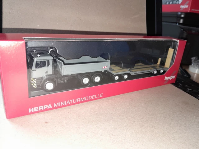 HERPA MAN TGS NN 6x6 Kipper m.TU4-Anhänger grau/gelb 1:87 EUR 31,50 - PicClick DE