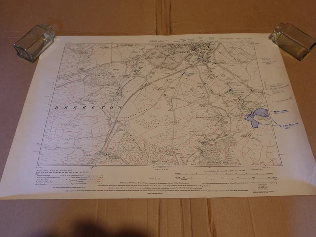 VINTAGE LARGE SCALE Map 1: 2500 Rugeley, Brereton Staffordshire Pubs ...