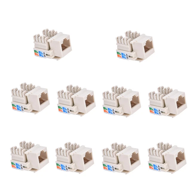 RJ45 CAT5E 110 Punch Down Keystone Network Ethernet Jack Port 10 PCS ...