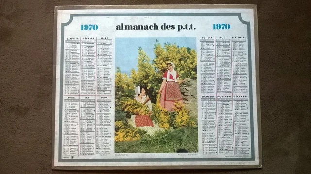 CALENDRIER POSTAL VINTAGE 1970 Almanach Des P.t.t De La Marne (Complet ...