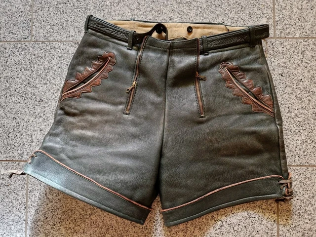 KURZE LEDERHOSE GLATTLEDERHOSE Krachlederne alte Lederhose Bergfreund ...