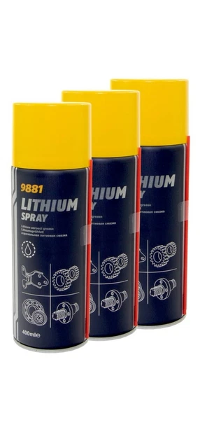 MANNOL LITHIUM SPRAY 400ml. Lubricant Grease Aerosol High Performance ...