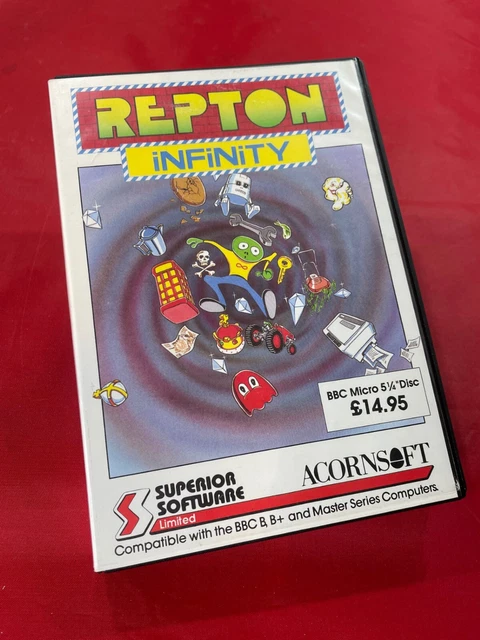REPTON INFINITY GAME for Acorn BBC Micro B B+ & Master 3 x 5.25" Boxed ...