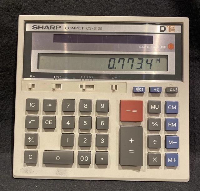 RETRO SHARP COMPET CS-2125 Calculator - Solar $60.00 - PicClick AU