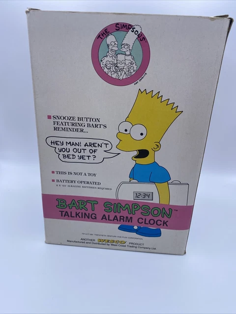 RARE BART SIMPSON Talking Alarm Clock 1991 Wesco NIB New Old Stock $64. ...