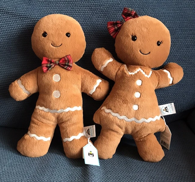 JELLYCAT AMUSEABLES GINGERBREAD Man & Woman Fred & Ruby Christmas New ...