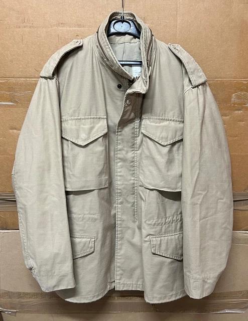 GENUINE US 80S ALPHA INDUSTRIES M65 FIELD JACKET MADE IN USA TAN SUPER ...