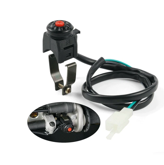 MOTORCYCLE KILL SWITCH Red Push Button Horn Starter Dirt Bike ATV Dual ...