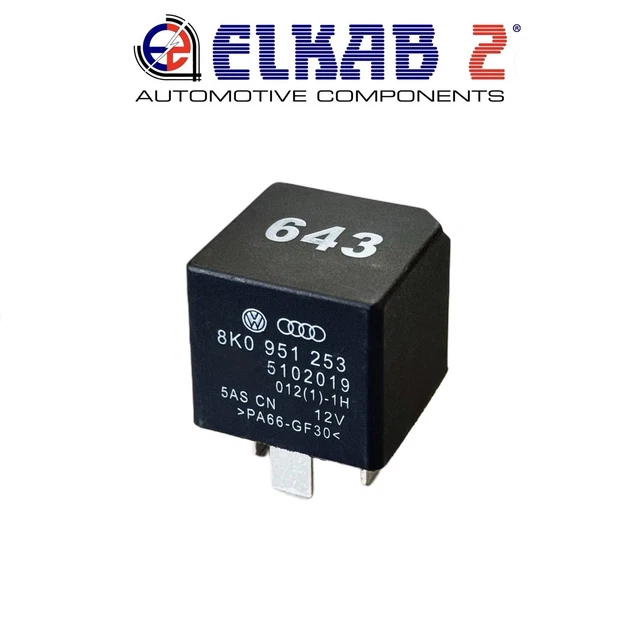 RELAIS 643 1KO951253A 12V, Audi VW Seat Skoda Modul Steuerung 8K0951253 ...