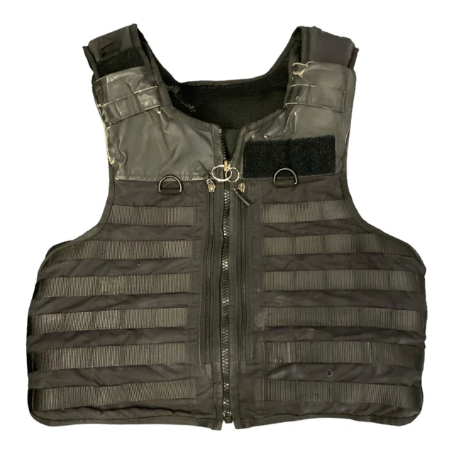STAB VEST HAWK Ex Police Black Molle Body Armour Bullet Proof S/Reg ...