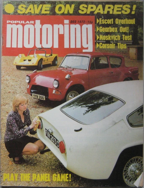 POPULAR MOTORING MAGAZINE December 1972 featuring Moskvich road test £6 ...