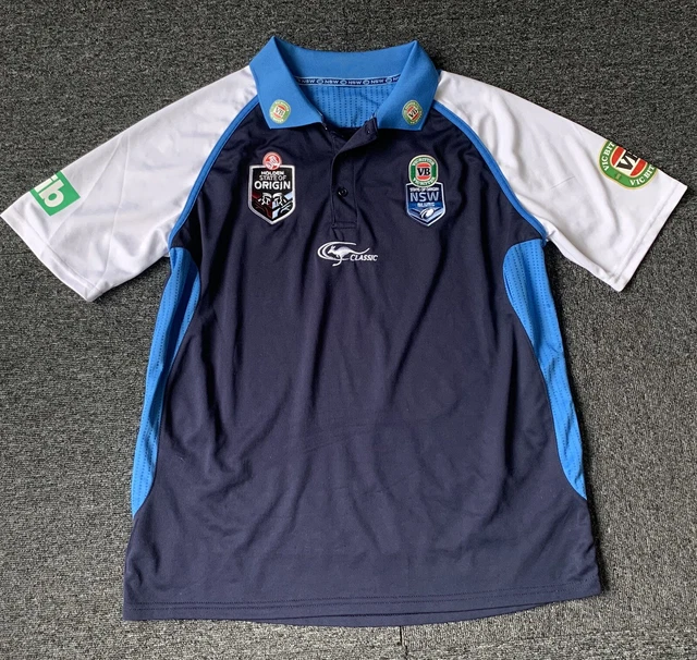 NSW BLUES STATE of Origin Polo Shirts Men XL NRL Rugby League Footy ...