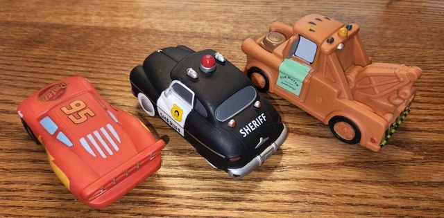 DISNEY PIXAR LIGHTNING McQueen Rust-eze Tow Mater Sheriff Mercury ...