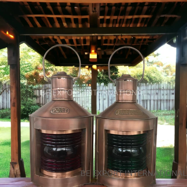 ANTIKES NAUTISCHES SCHIFF, Backbord, Steuerbord, Messing-Finish ...