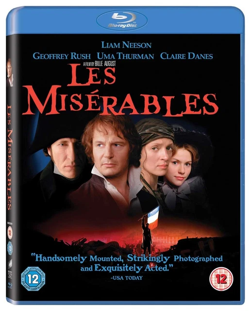 LES MISÉRABLES (BLU-RAY) Liam Neeson Claire Danes Geoffrey Rush Uma ...