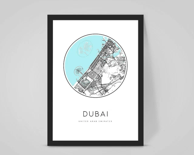 PERSONALISED DUBAI CITY Map ANY CITY/COUNTRY Travel poster artwork gift ...