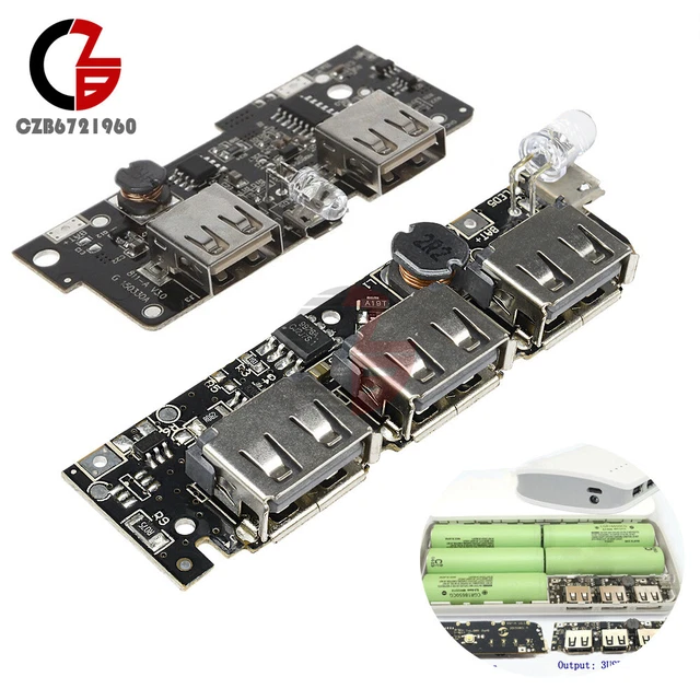 DIY 5V 2.1A 3 USB Power Bank Battery Charger Module Circuit Board Step ...