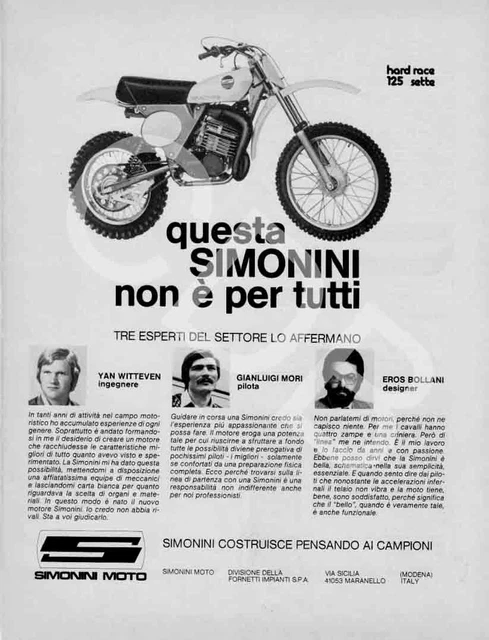 ADVERTISING PUBBLICITÀ BROCHURE-MOTO SIMONINI HARD RACE 125 1977-MX ...